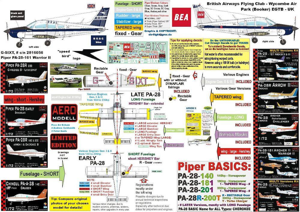 Aero Modell 01-727-03 Piper PA-28-181 Warrior II - G-SIXT BEA/BOA