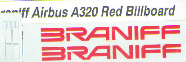 Aerocolours Graphics AC409 A320 (Braniff Red Billboard)