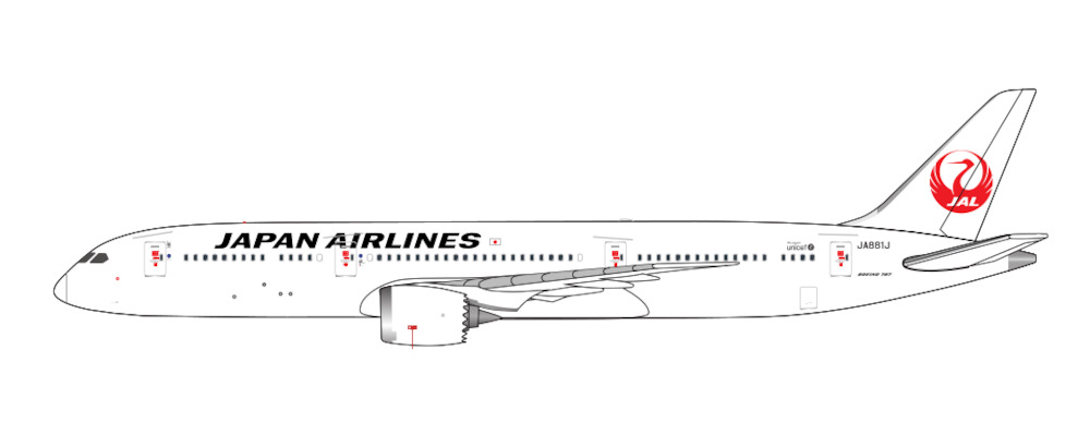 Aether Model JAL125104 Boeing 787-9 Dreamliner JAL Japan Airlines