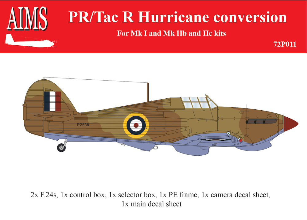 Aims Decals 72P011 PR/ TAC R Hurricane conversion for all MK1/MKI