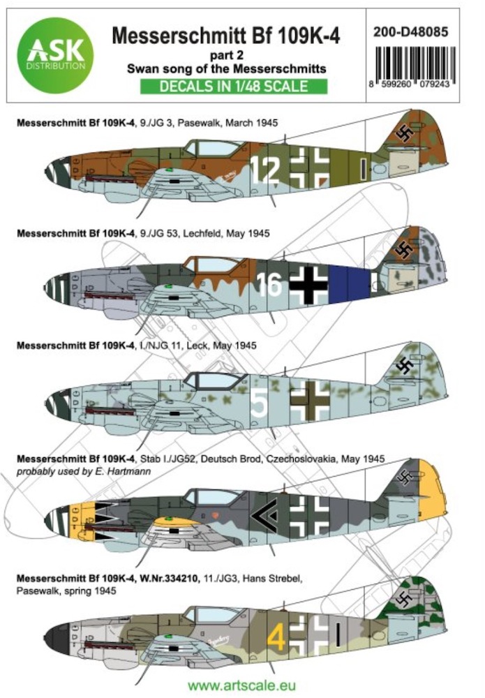 Art Scale Kit 200-D48085 Messerschmitt BF109K-4 part 2 - Swan son