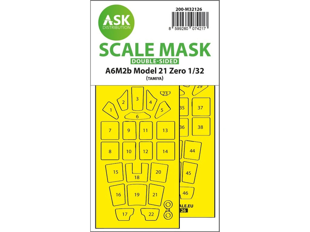 Art Scale Kit 200-M32126 Masking Set Mitsubishi A6M2b Zero Canop