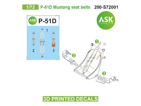 Art Scale Kit 200-S72001 P51D Mustang Seat Belts