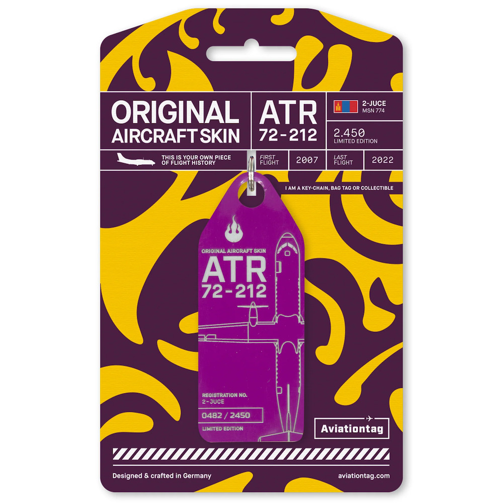 Aviationtag 2-JUCE Keychain made of: Hunnu Air ATR 72 - 2-JUCE