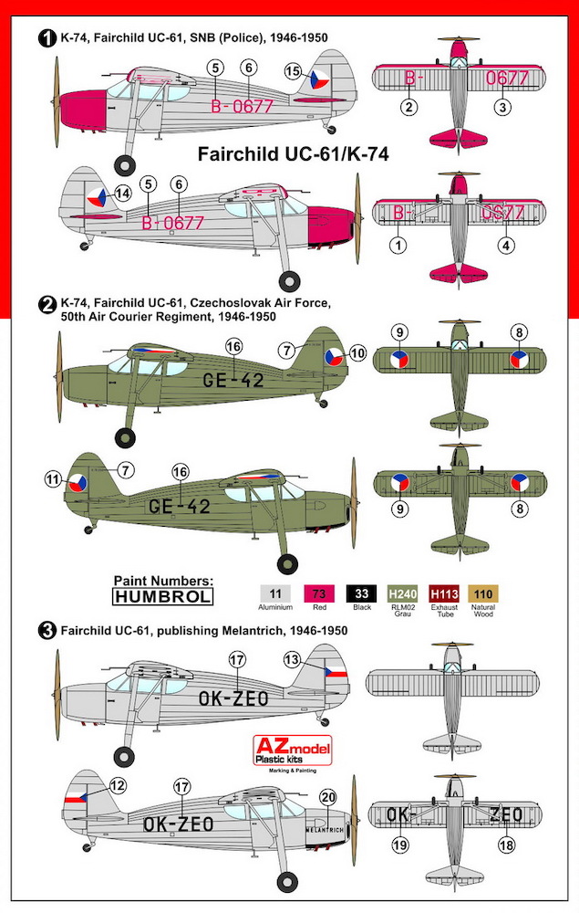 AZ Models az7527 Fairchild UC61 Forwarder | AviationMegastore.com