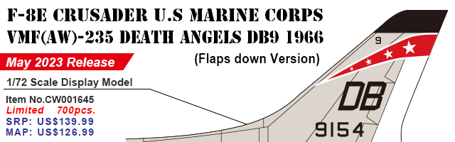 Century Wings CW001645 F8E Crusader USN VMF(AW)-235 Death Angels