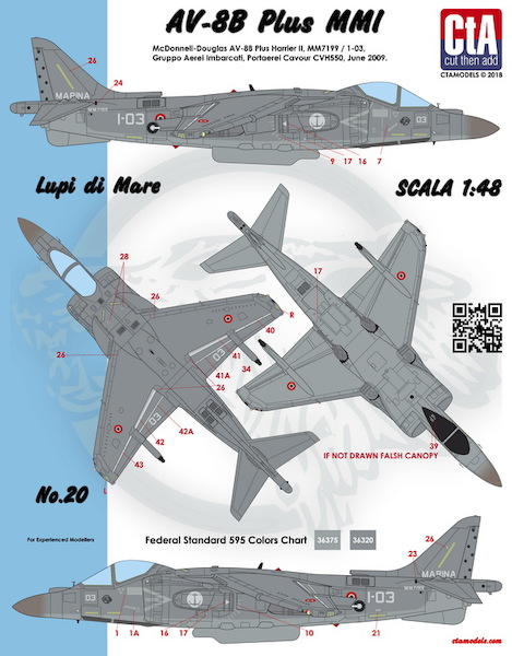 CTA Decals CTA-020 Lupi di Mare (Italian Navy AV-8B Plus)