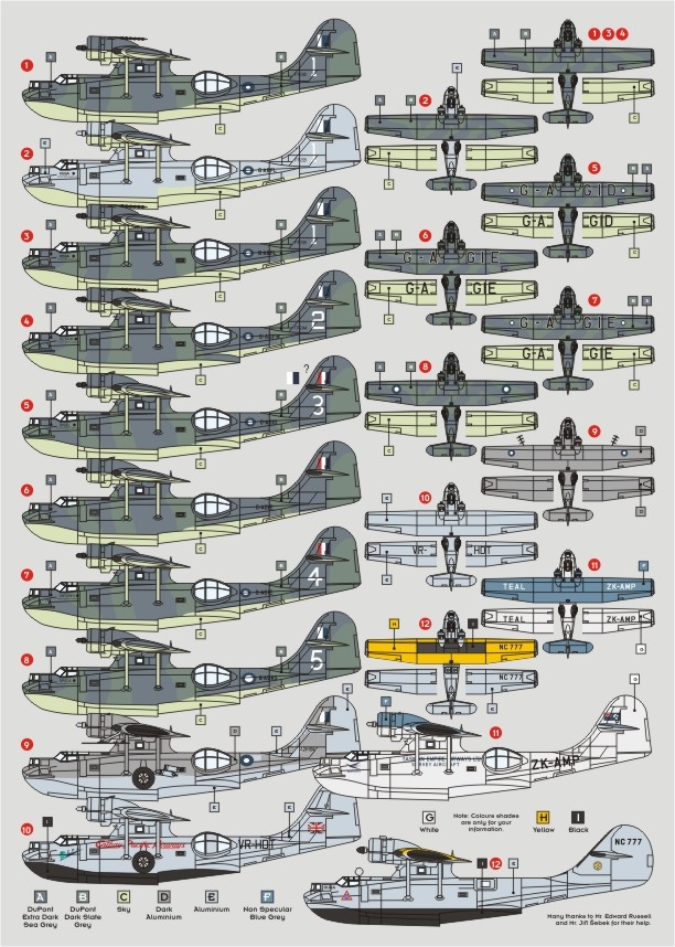 DK decals DK72020 PBY Catalina (12 camo schemes)