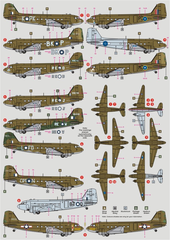 DK decals DK72035 Douglas C47 Dakota in RAAF and RNZAF Service (1