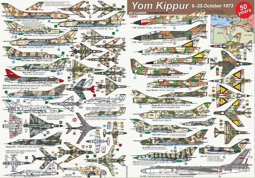 DP Casper Decals DPC72041 Yom Kippur 6-25 october 1973 - 50 yea