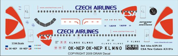 Draw Decals 20-A3N-35 A319 (CSA New Colours)