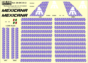 Draw Decals 20-DC10-2 DC10-30 Mexicana | AviationMegastore.com