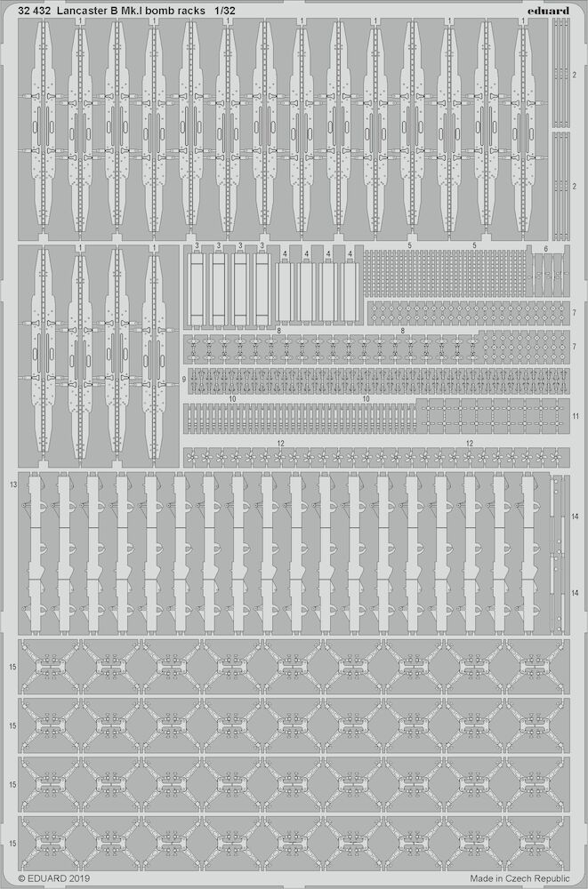 Eduard E32-432 Detailset Lancaster B MK1 Bomb Racks (Hong Kong)