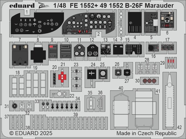 Eduard E49-1552 Detailset Martin B26F Marauder Interior (ICM)