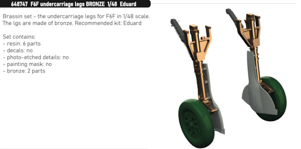 Eduard E648747 Grumman F6F Hellcat Bronze Landing gear (Eduard)
