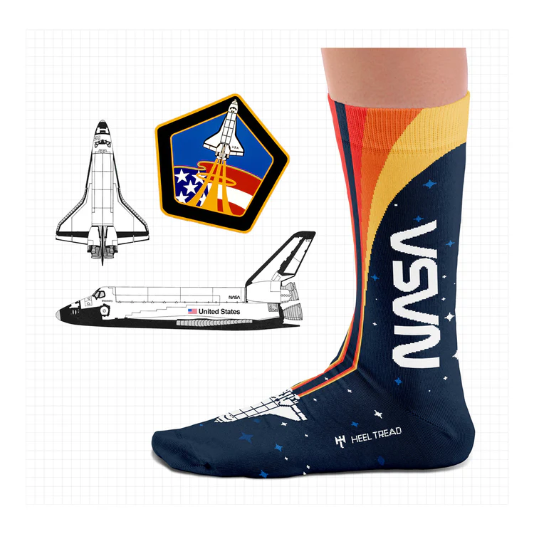 Heel Tread SOCK SPACE Pair of spacecraft socks: NASA Space
