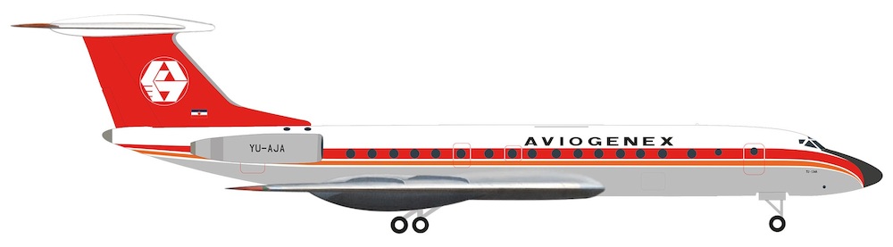 Herpa Wings 537018 Tupolev Tu134A Aviogenex YU-AJA