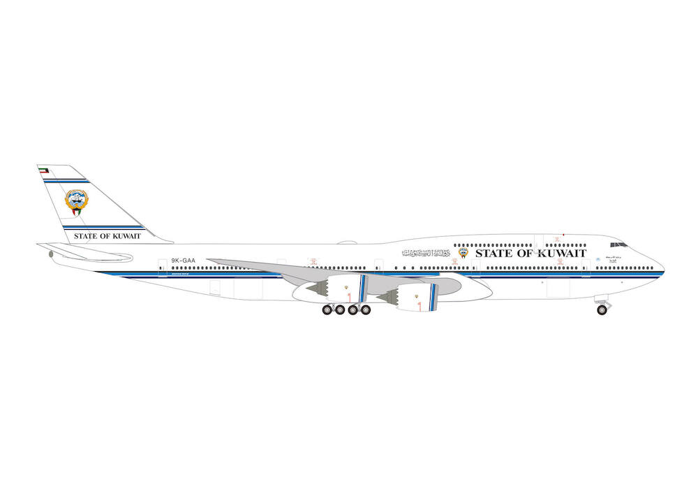 Herpa Wings 538046 Boeing 747-8 BBJ Kuwait Government / State of