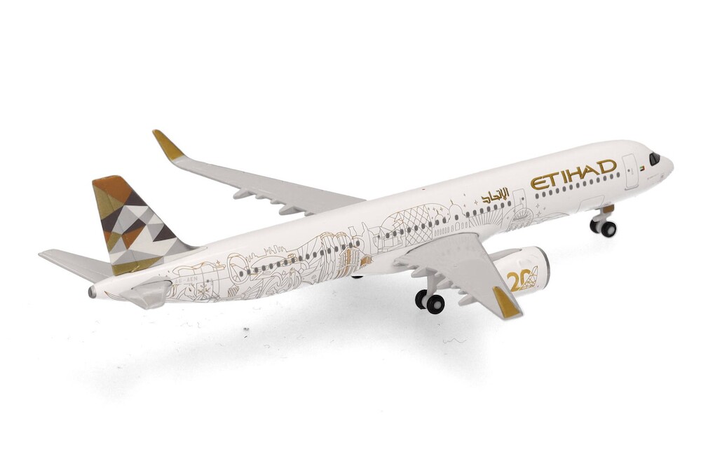 Herpa Wings 538473 Airbus A321neo Etihad 20th Anniversary A6-AEN