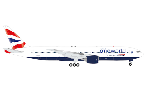 Herpa Wings 539135 Boeing 777-200 British Airways oneworld G-YMMU
