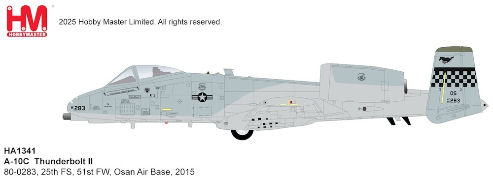 Hobbymaster HA1341 A10A Thunderbolt II Warthog USAF, 80-0283, 25t