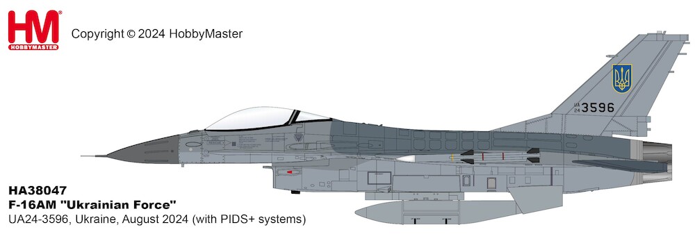 Hobbymaster HA38047 F16AM Ukrainian Air Force UA24-3596, Ukraine,