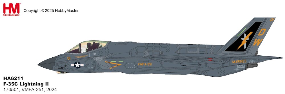 Hobbymaster HA6211 F35C Lightning II US Marines, 170501, VMFA-251