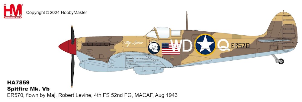 Hobbymaster HA7859 Spitfire Vb, Trop ER570, 4th FS, 52nd FG, MAC