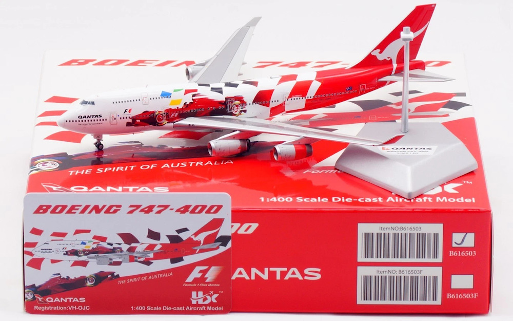 HX Models B616503 Boeing 747-400 Qantas "Formula 1" VH-