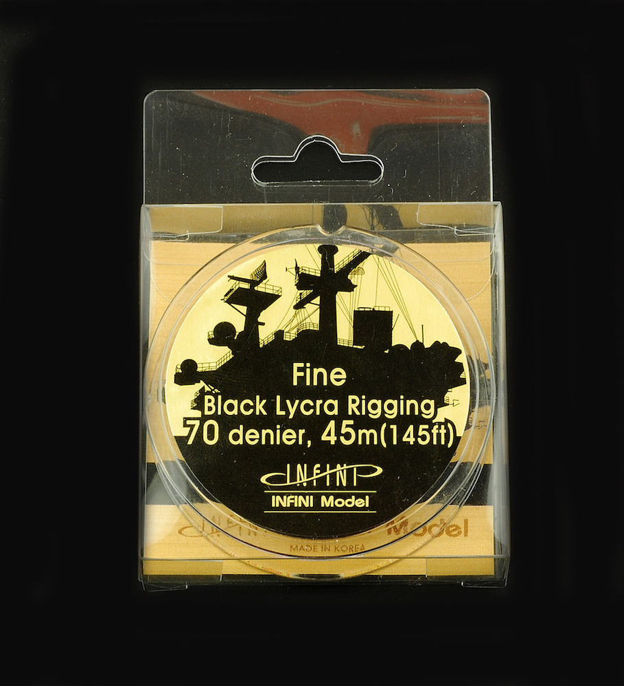 Infini Models IR0201B Ultra Fine 1/700 Black Rigging wire; 110 De
