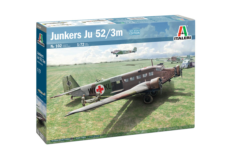 Italeri 340102 Junkers Ju52 `Tante Ju` Ambulance/Ski Plane (Reiss