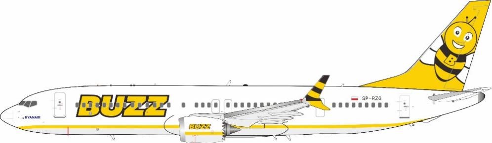 J Fox Models JF-737-8M-008 Boeing 737 Max 8 Buzz SP-RZG