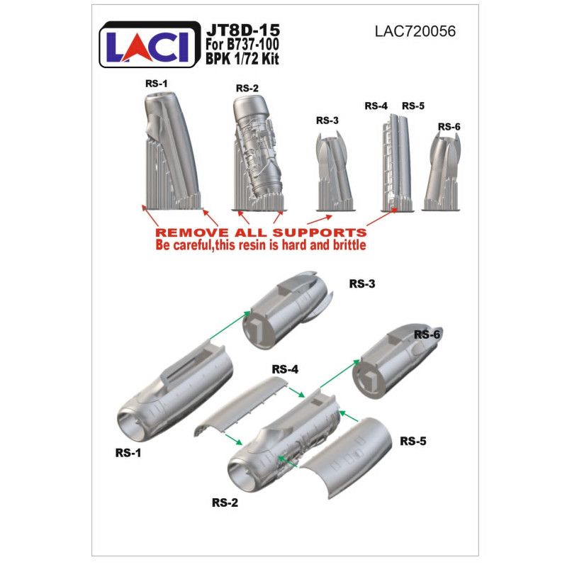 LACI Ltd LAC720056 Boeing 737-100 JT8D-15 Open Engine (BPK)