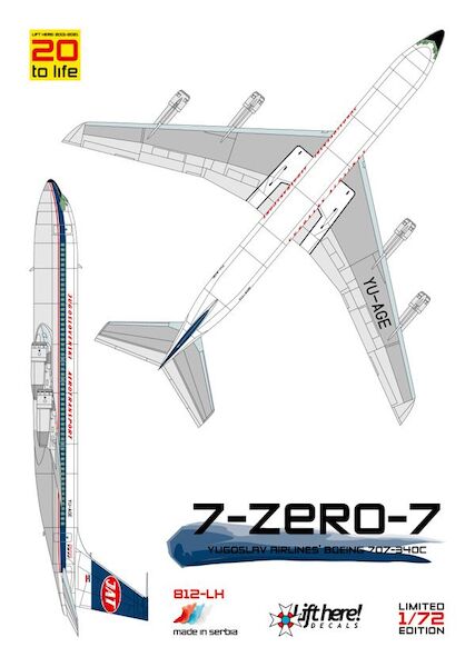 Lift Here Decals 812LH 7-zero-7, Boeing 707 (JAT, Jugoslav Air Tr