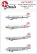 Lima November Decals LN72-D19 Royal Danish AF C47 Dakota with mas
