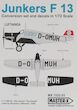 Master X resin kits MX7222.03 Junkers F13 (Lufthansa)
