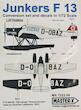 Master X resin kits MX7222.04 Junkers F13 (Lufthansa -floats)