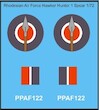 MAV Decals MAV-RZ4802 Rhodesian Air Force Hawker Hunter 1 Spear