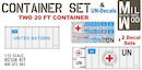MilMod Military Models MM072-083 Container set: 2 UN 20ft Contain