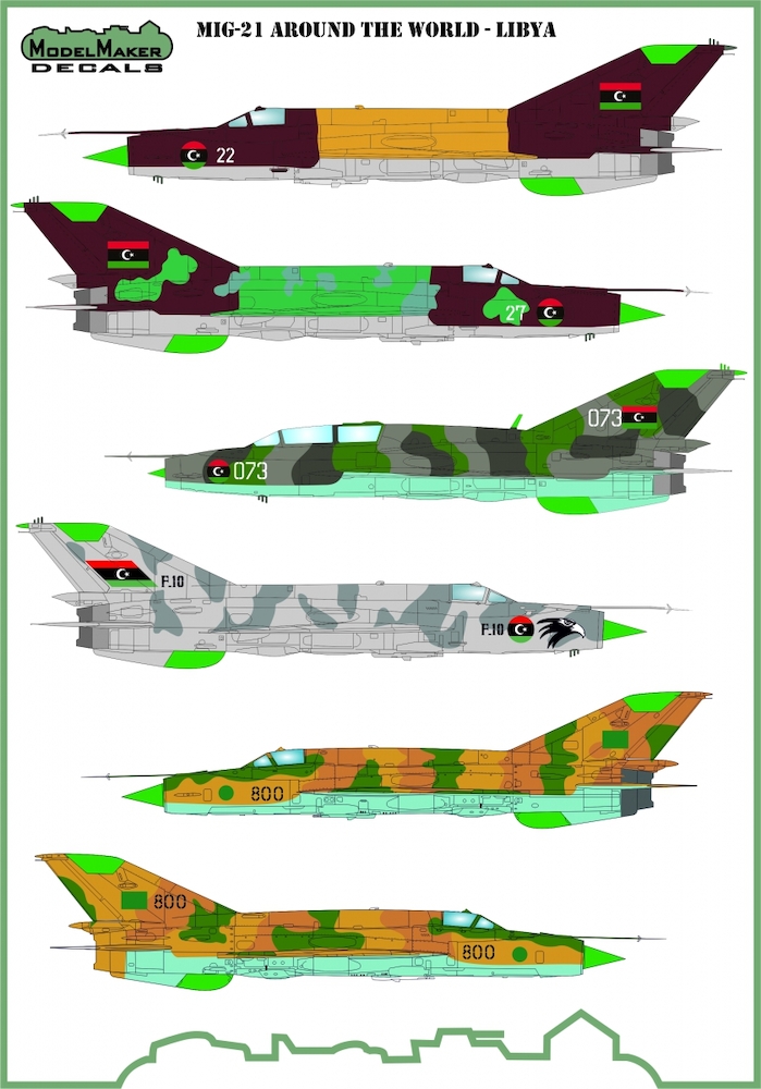 Model Maker Decals MMD-M32110 Mikoyan MiG21 around the world - Li