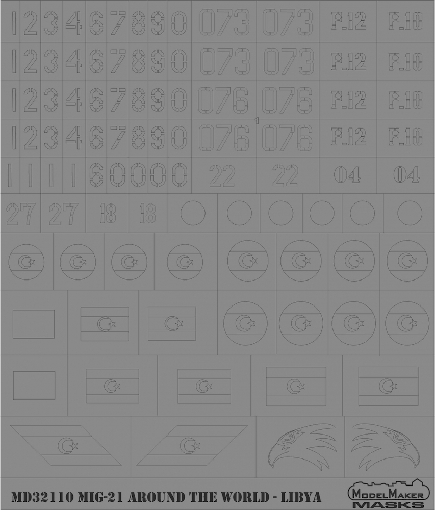 Model Maker Decals MMD-M32110 Mikoyan MiG21 around the world - Li