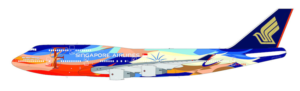NG Models 04012 Boeing 747-400 Singapore Airlines "Tropical&