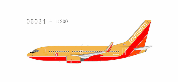 NG Models 05034 Boeing 737-700 Southwest Airlines "Mustard r