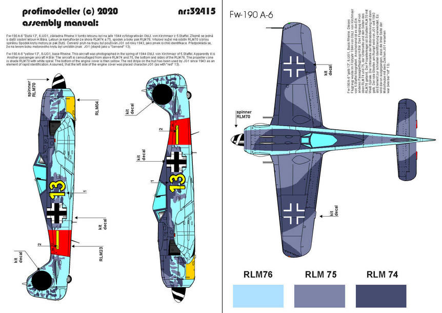 PM profimodeller 32445 Heinz Bär: Focke Wulf FW190A-6