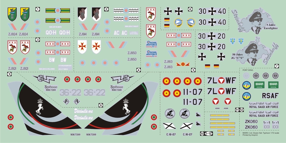 Eurofighter EF-2000 Typhoon Colours & Markings + decals