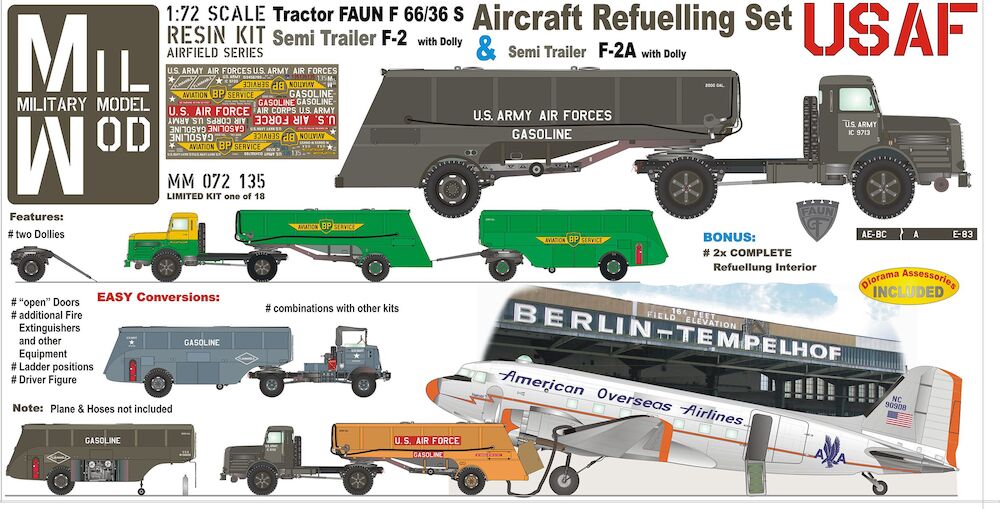 USAF-Faun F66-36 + Trailer F2 + F2A + 2 x Dolly (Aircraft Refulli