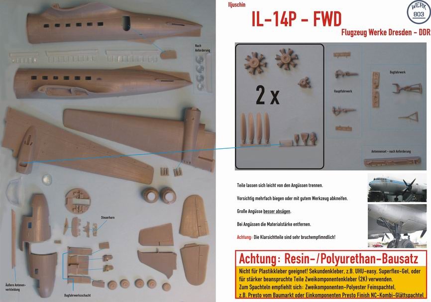 1/72 - Ilyushin Il-14P "Crate" resin kit by Werk 803 - released - The ...