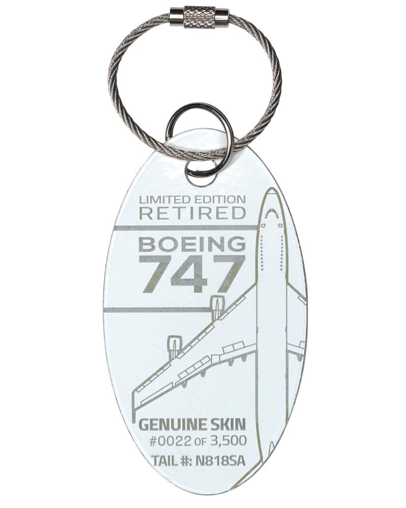 Keychain made of real aircraft skin: Boeing 747 N818SA Southern A