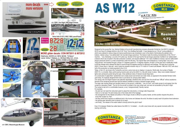 1/72 - Schleicher ASW 12 & ASW 22 resin kits by Constanza Kit ...
