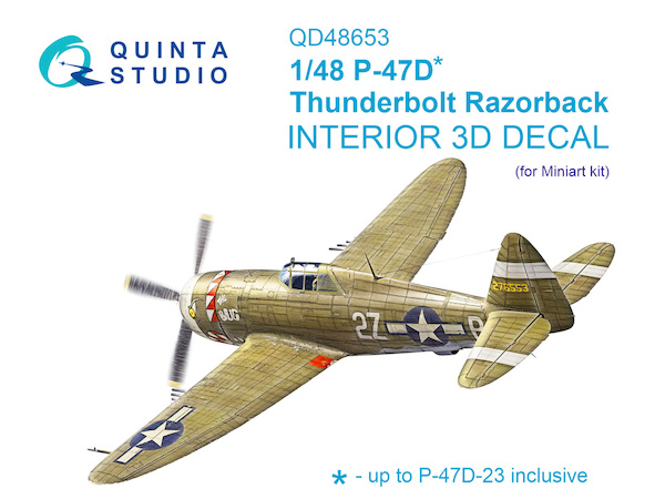 Quinta Studio QD48653 P-47D Thunderbolt Razorback Interior 3D Dec